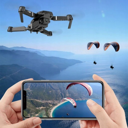 Drona de jucarie E90 Pro, cu accesorii, Wi-Fi, 2.4GHz, 4K, 250m ...